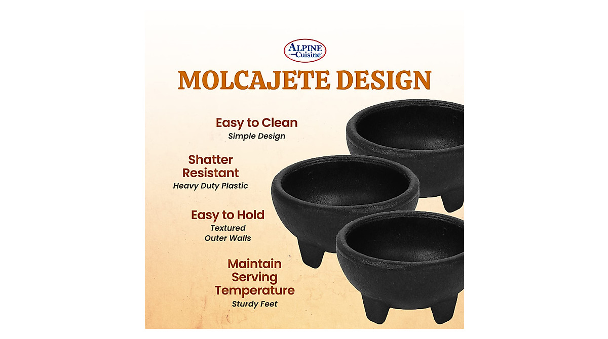 Alpine Cuisine Salsa Bowls Set - Durable & Easy to Clean