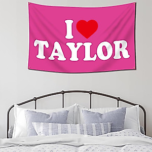kruboy I love Taylor flag 36x60Inch Pink Tapestry Taylor 2024 Banner for Bedroom Living Room Dorm Wall Deco