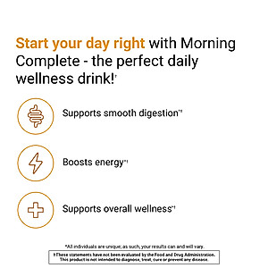 ACTIVATEDYOU Morning Complete Daily Wellness Greens Superfood Drink Mix for Gut Health w/Prebiotics, Probiotics, Antioxidants, Green Superfoods, 10 Billion CFUs, 30 Servings (Citrus)