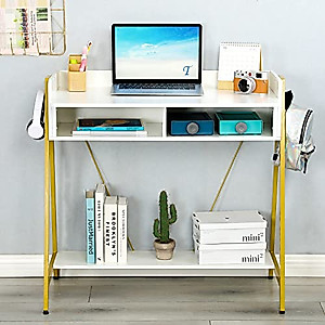 TEAMIX Desk DA80 (White + Gold)