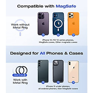 VICSEED for MagSafe Car Mount [Fit All Mirrors & Phones] Rearview Mirror Phone Holder for Car [20 Strong Magnets] Magnetic Rear View Mirror Phone Holder Hands Free 360° Rotatable Phone Mount for Car