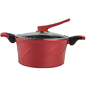 Stock Pot Korean Medical Stone Non Stick Soup Pot Double Ear Non Stick Pot Household Steamer Stew Pot Multipurpose Stock Pot -Pink