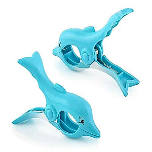Dolphin Beach Towel Clips Jumbo Size for Beach Chair, Cruise Beach Patio, Pool Accessories for Chairs, Household Clip, Baby Stroller.