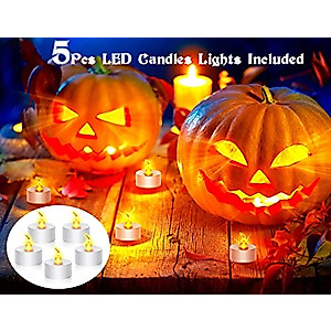 NESSTU Halloween Pumpkin Carving Kit Tools 23 PCS Heavy Duty Stainless Steel Pumpkin Carver Set with Stencils Candles, Lengthening and Thickening Simple & Safe Carving Tools for Kids & Adults