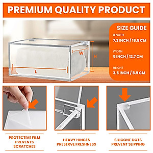 Generic Pick & Go Acrylic Dryer Sheet Holder, Transparent Dryer Sheets Container for Laundry Room Organizer, Clear Dryer Sheet Dispenser Container Box with Lid