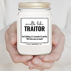 YouNique Designs New Job Candle for Women, 8 Ounces, Going Away Candle for Coworker, Coworker Leaving Candle for Women, Farewell, Goodbye, All Natural Soy Aromatherapy Candles (Lavender & Vanilla)