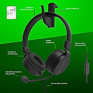 Snakebyte Xbox Headset Sx - Black/Green - Xbox Series Sx Stereo Gaming headphones, 40Mm audio Driver, detachable Microphone, Padded Headphones, 3, 5Mm Jack, Compatible