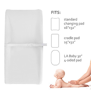 Cotton Changing Pad Cover White 2 Pack for Boys Girls, Changing Table Pad Cover Unisex Cradle Sheet Soft and Breathable 16" x 32" for Standard Baby Changing Pads, White