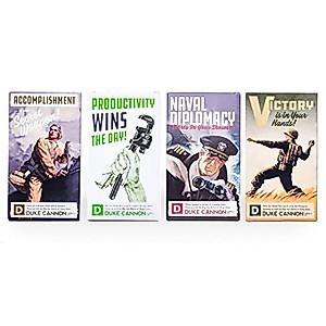 Duke Cannon Supply Co. Big Ass Brick of Soap Bar for Men WWII Collection (Naval Diplomacy, Accomplishment, Victory, Productivity)Variety-Pack- Extra Large, Masculine Scents, 10 oz (Variety 4 Pack)