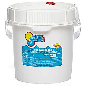 In The Swim 3 Inch 5-in-1 Super Multi-Tabs Chlorine Tablets for Sanitizing Pools - 9 Pounds