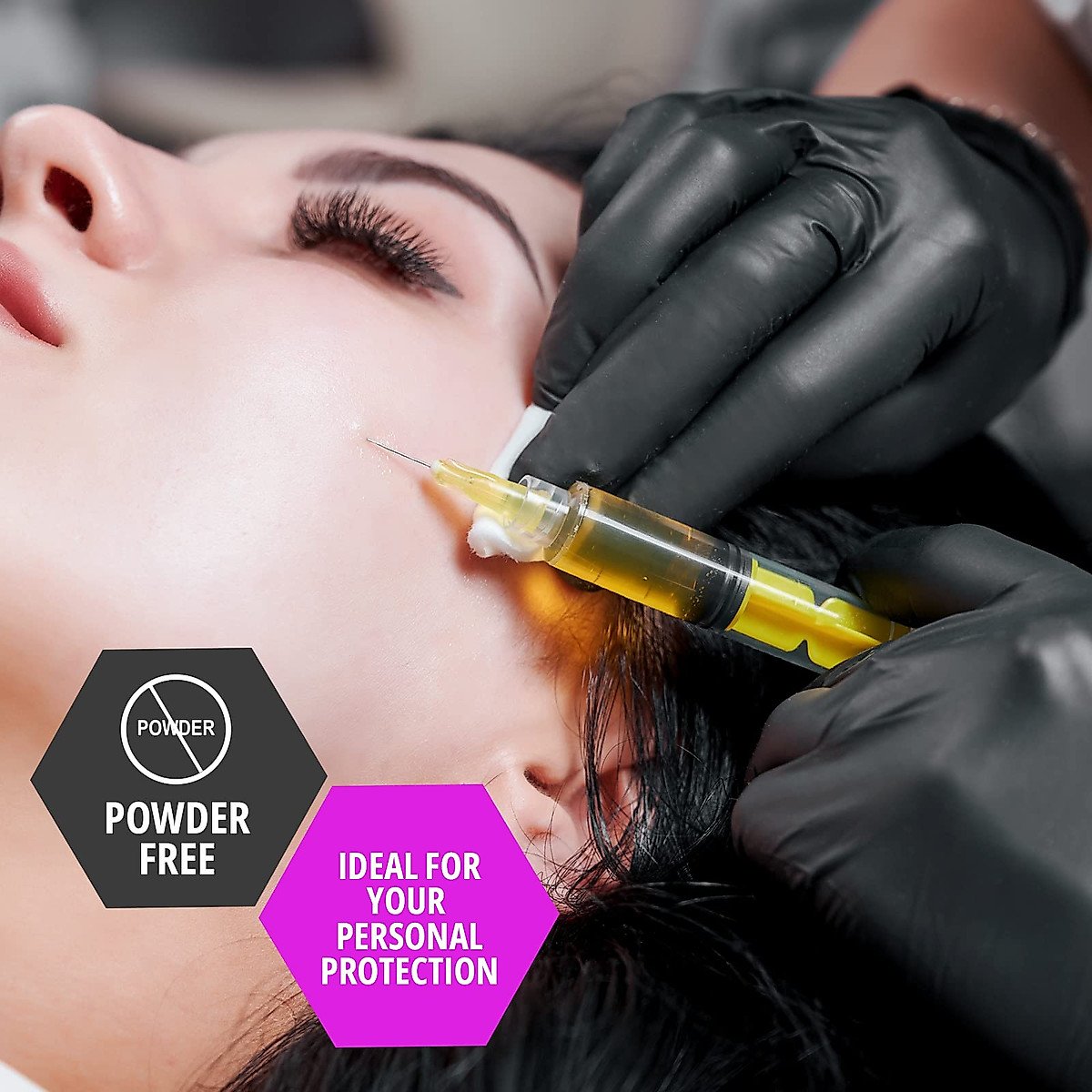 MED PRIDE Black Nitrile Medical Examination Gloves (Small, 100-Count) Ultra-Strong 6 mil Thick, Latex & Rubber Free, Disposable Powder-Free Gloves for Healthcare & Food Handling Use