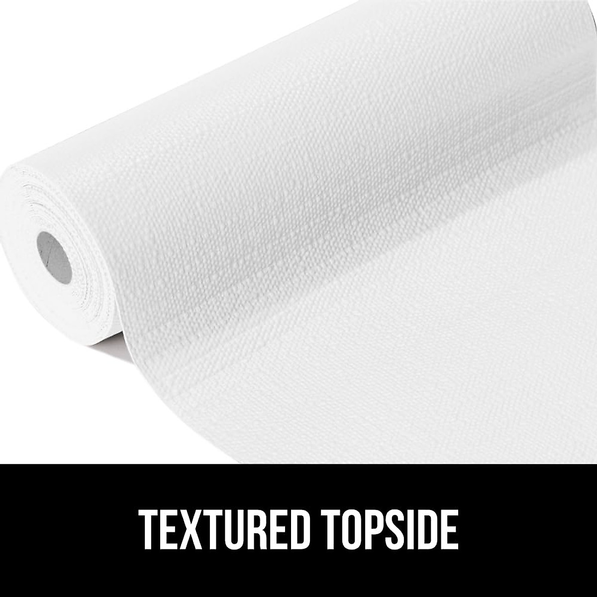 Gorilla Grip Slip Resistant Drawer and Shelf Liner, Non Adhesive Water Resistant, Easy Clean and Trim, Smooth Surface Liners for Kitchen Cabinet, Shelves, Drawers, Pantry, 12 in x 20 FT, White