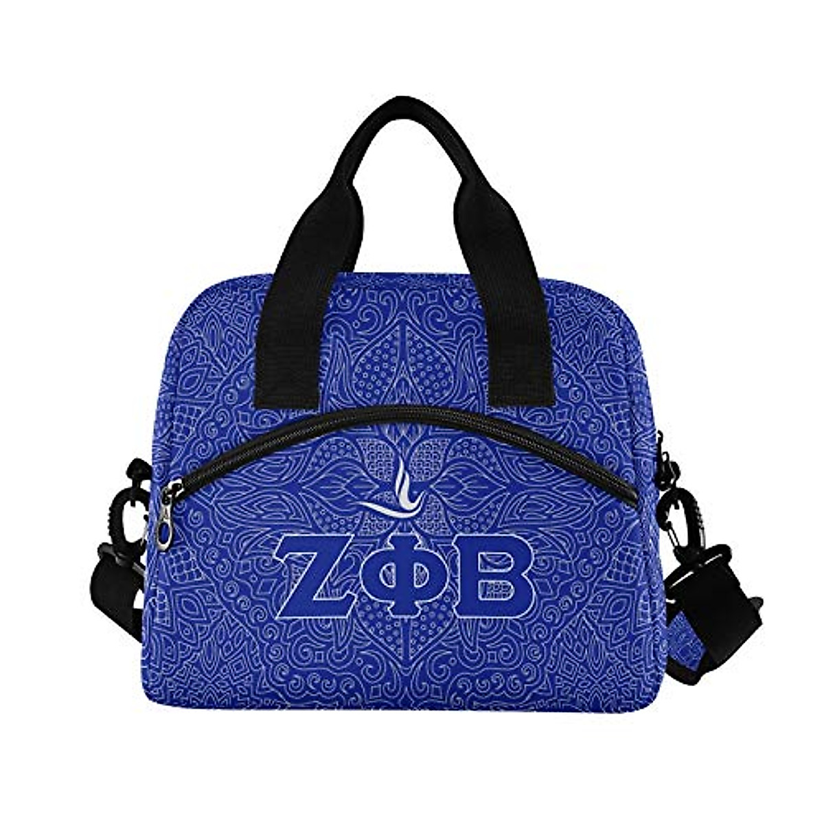 BBGreek Zeta Phi Beta Sorority Paraphernalia - Lunch Tote Bag with Shoulder Straps - Official Vendor - Zentangle