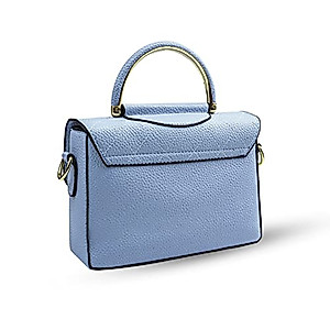 Covelin Women's Small Leather Handbag Tote Shoulder Crossbody Bag Blue