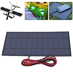 DC6V 6W Polysilicon Tool Supplies with 200cm Red Black Wire,Solar Panel, Portable Waterproof Solar Panel for Car Boat Battery Charg, Portable for Emergency Power Backup, Solar Panel,DC6V 6W Polys