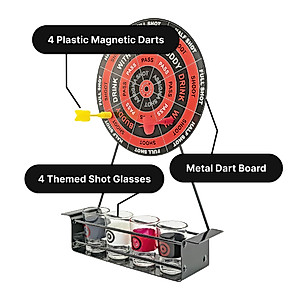 Fairly Odd Novelties Darts Drinking Game Fun Shots Drinking Party Game, Black, One Size
