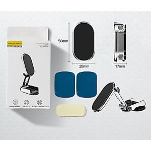 DCLINA 2023 New Alloy Folding Magnetic Car Phone Holder, Magnetic 360° Car Phone Holder Stand Dashboard Folding Bracket Universal (Black)