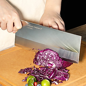 TUO Vegetable Meat Cleaver Knife 8 inch - Professional Chinese Cleaver Knife Butcher Knives Kitchen Chef Knives - German HC Stainless Steel - Ergonomic Pakkawood Handle - Osprey Series with Gift Box