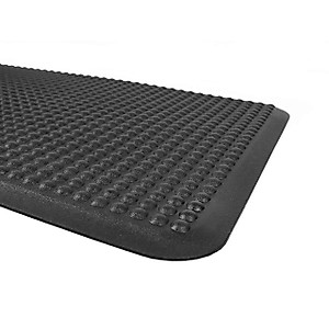 Seville Classics Airlift Cushioned Anti Fatigue Mat Ergonomic Padded Memory Foam Support Rug, for Office Standing Desk, Garage, Kitchen, Home, Black, 36" W x 24" D