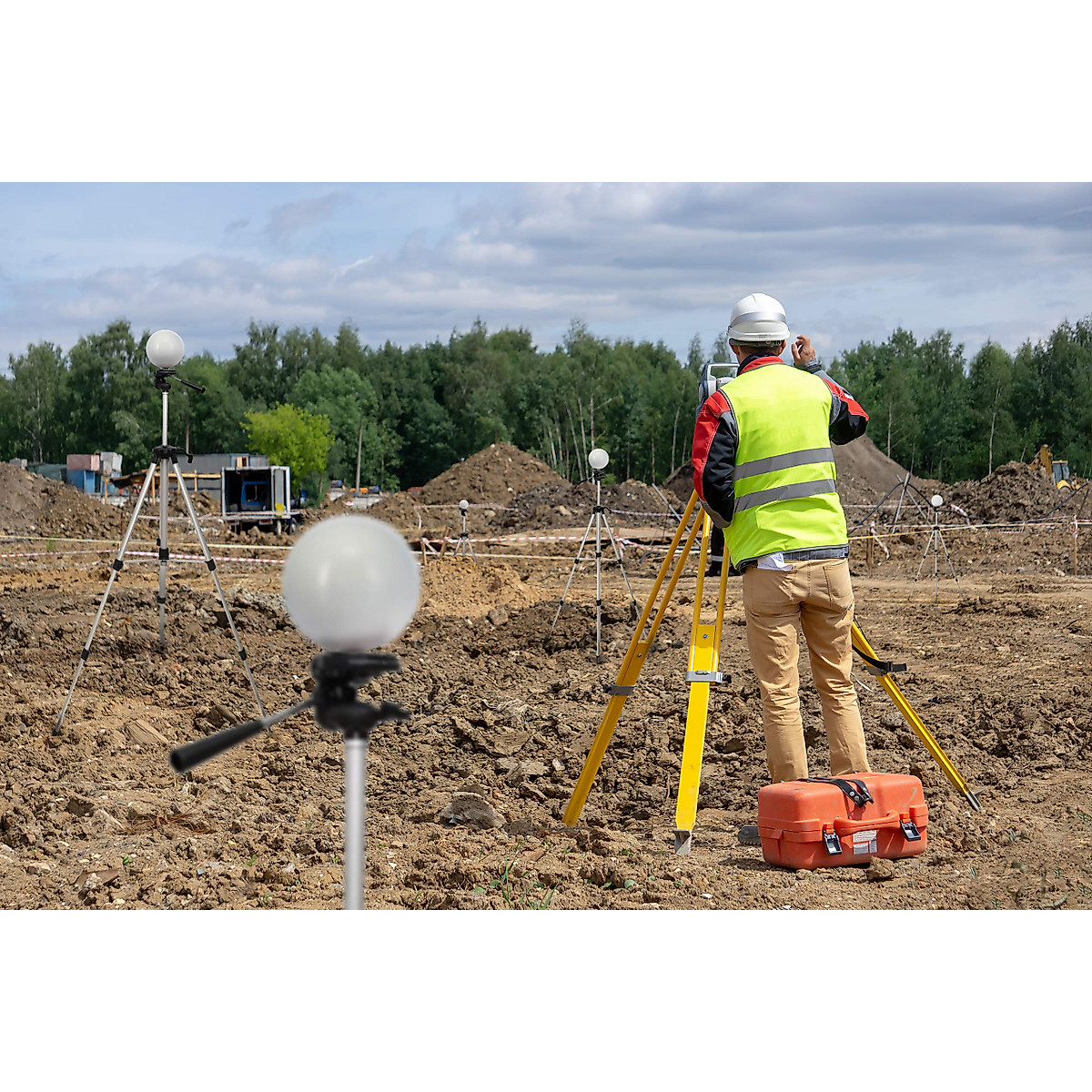 AdirPro 6 Scanning Spheres 145mm Diameter with Magnetic Base - Great for Surveying - Carry Case Included