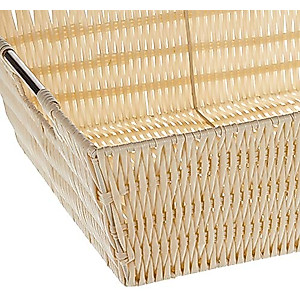 Whitmor Rattique Shelf Tote, 13"D x 15"W x 5"H, Latte