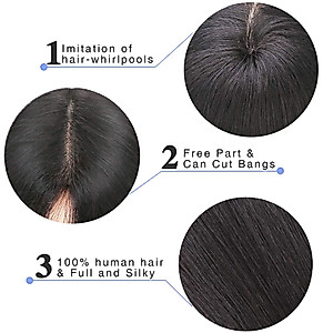 SILKY 100% Real Hair Mannequin Head with Stand, Hairdressers' Practice Training Head and Cosmotology Doll Head for Hairstyling and Braid - Natural Black