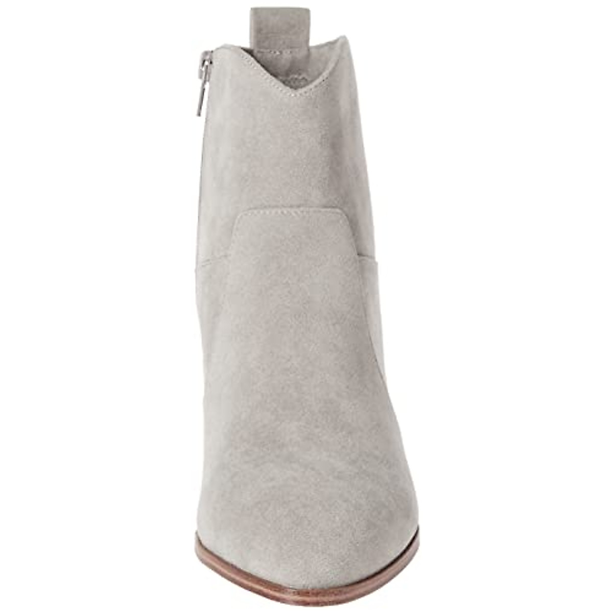 Amazon Essentials Women's Western Ankle Boots, Light Grey Heather Microsuede, 7.5