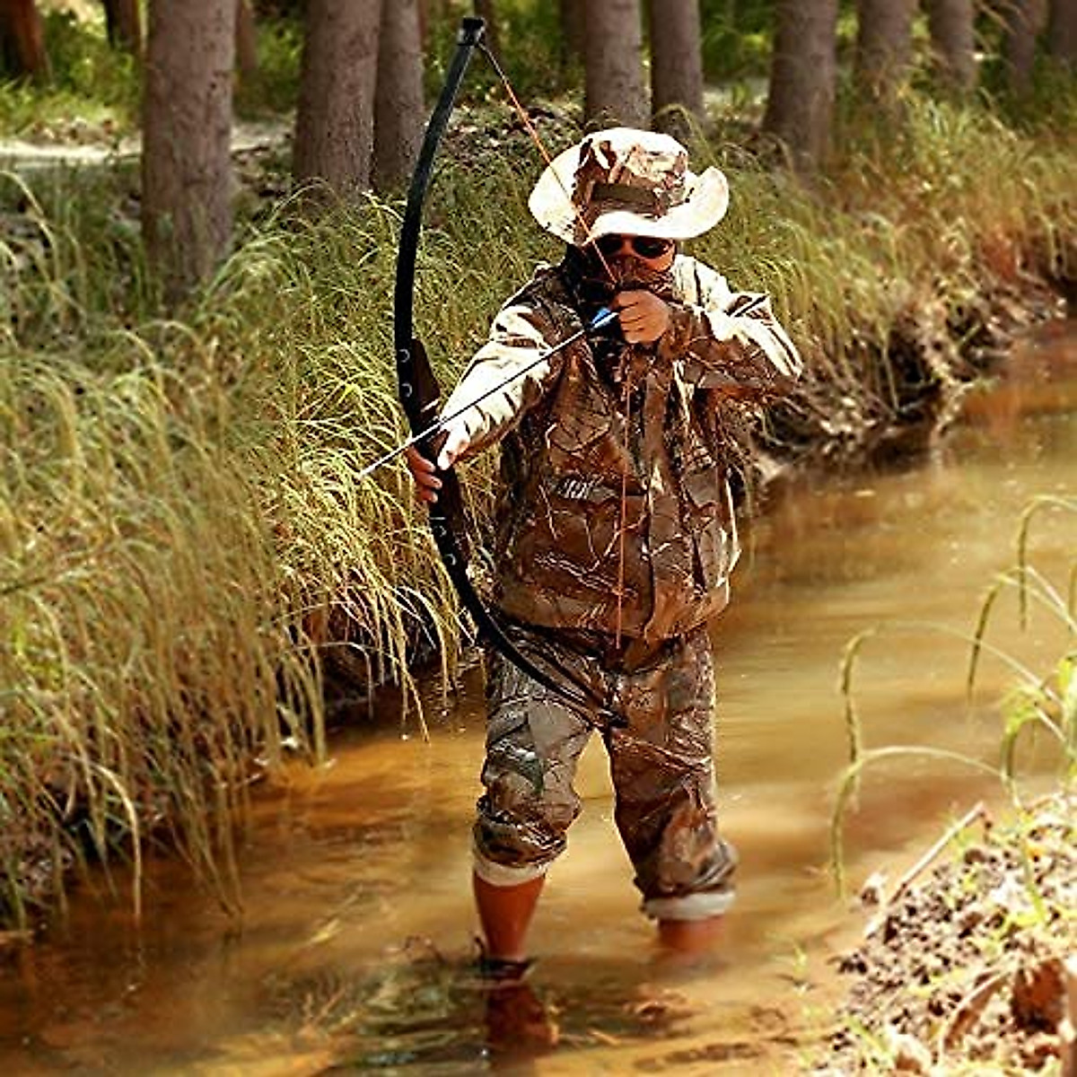 BZTANG Honor Archery Recurve Takedown Bow and Arrow Set 40lbs for Youth Adult Beginners Training Practice Wooden Straight Bow Longbow Kit