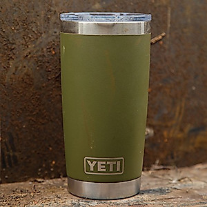 YETI Rambler 20 oz Tumbler, Stainless Steel, Vacuum Insulated with Standardr Lid, Olive