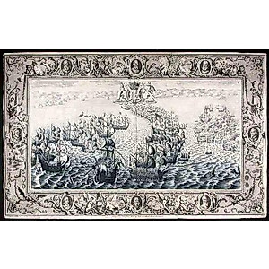 [Plate illustrating the defeat of the Spanish Armada by the English Fleet under the command of Lord Howard of Effingham in 1588]