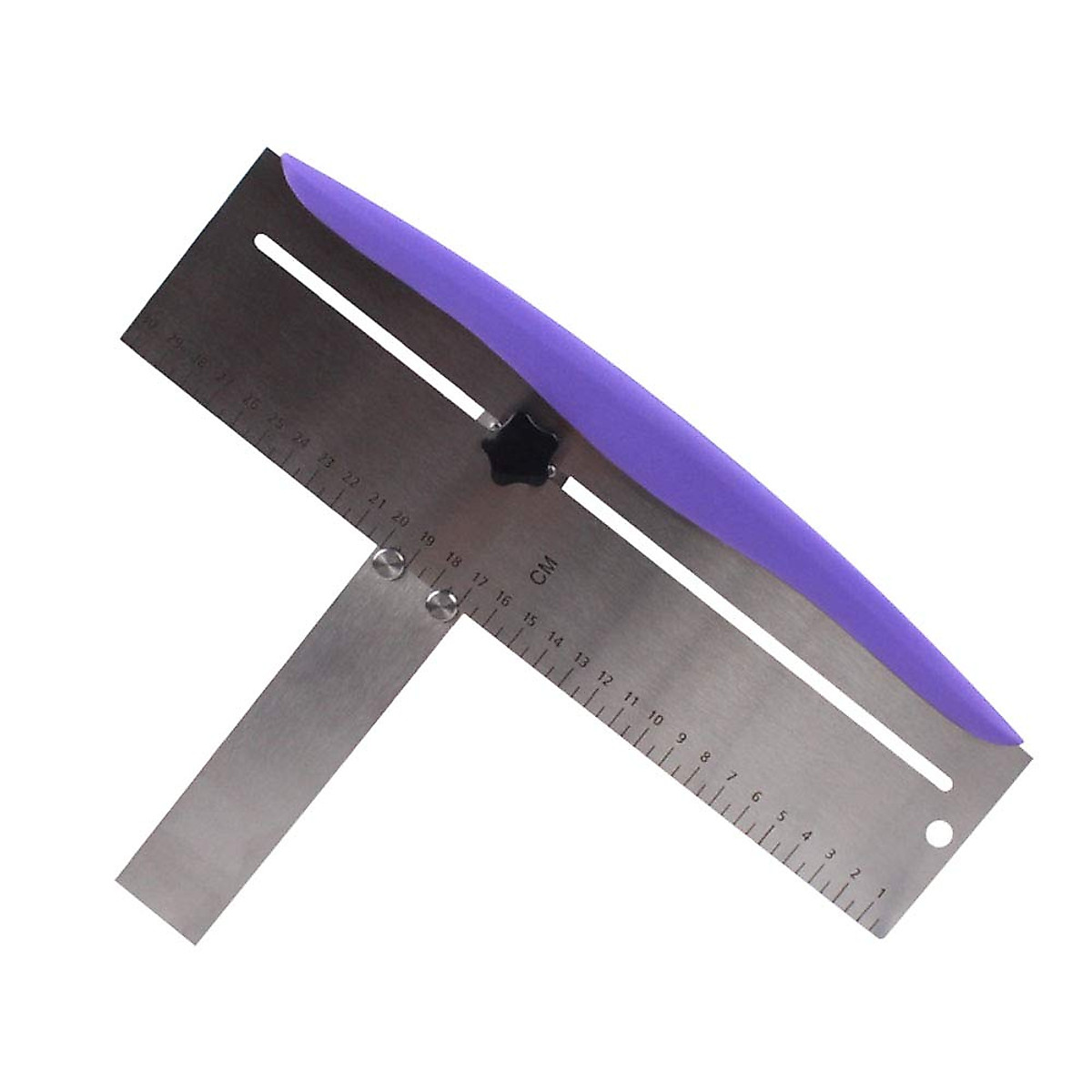 12 Inch Cake Scraper Smoother, Stainless Steel Cake Bench Scraper Decorating Tools for Icing Frosting Cream Edge - Adjustable Kitchen Spatula for Mousse, Cheese, Cream Cake (Purple)