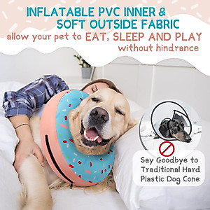 Supet Inflatable Dog Cone Collar Alternative After Surgery, Dog Neck Donut Collar Recovery E Collar for Post Surgery, Soft Dog Cone for Small Medium Puppies Cats