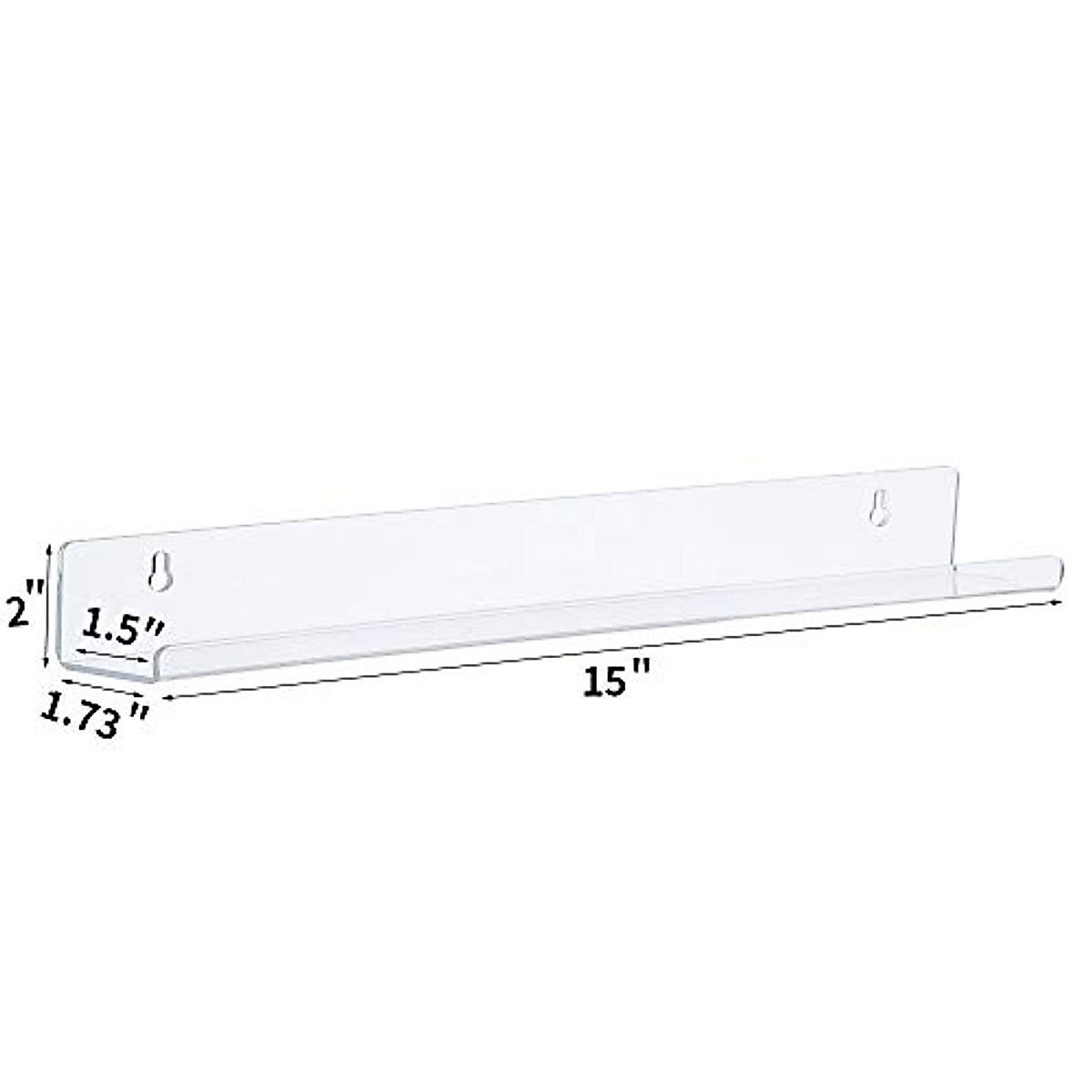 TOOGM 6 Pack 72-88 Bottles Clear Acrylic Shelf Nail Polish Rack Salon Hanging Wall Display Storage Rack,6 pcs Acrylic Floating Wall Mount Ledges Mounted Organizer Makeup Shelves,Clear