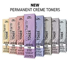 WELLA colorcharm Permanent Crème Toner, Free of Animal-Derivied Ingredients, Parabens Free, Gluten Free, T12 Silver Mist, 2 oz
