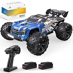 DEERC Fast Brushless RC Car for Adults, Max 42mph with 3S(not included), 1:16 4x4 High Speed RC Truck with 2 Lipo Batteries,All Terrains RC Monster Truck, Off Road Electric Vehicle Gift