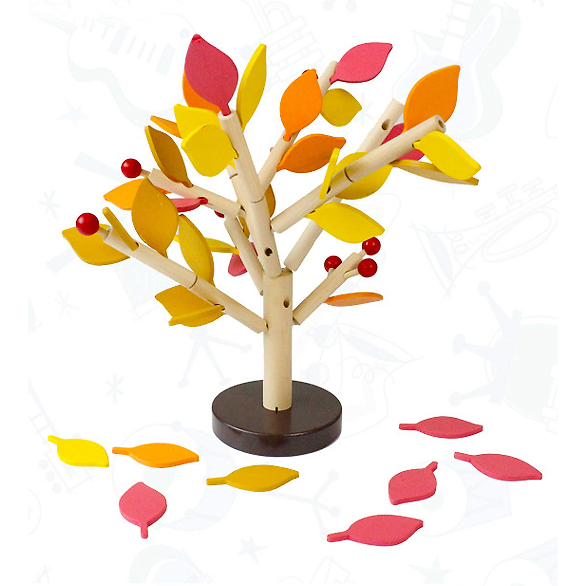 Carykon Early Childhood Education Building Blocks Wooden Assembling Tree Combination Boys and Girls DIY Disassembly Combination Puzzles Educational Toys Home Office Decoration(Yellow)-3 Yrs+