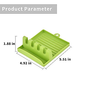 Spoon rest with lid holder,Utensil Rest for Stove Top,Spatula/Ladle/Spoon Rest with Drip Pad & Pot Lid Holder Stand for Kitchen, Multifunction-2 pack-by So Nice