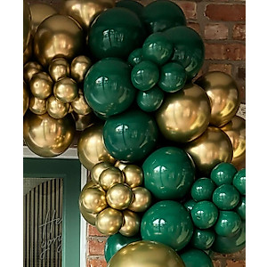 Green Balloons, 100Pcs 12 inch Bright Dark Green Latex Balloons Round Helium Emerald Green Balloons for Birthday Wedding Anniversary Graduation Party Backdrop Decorations