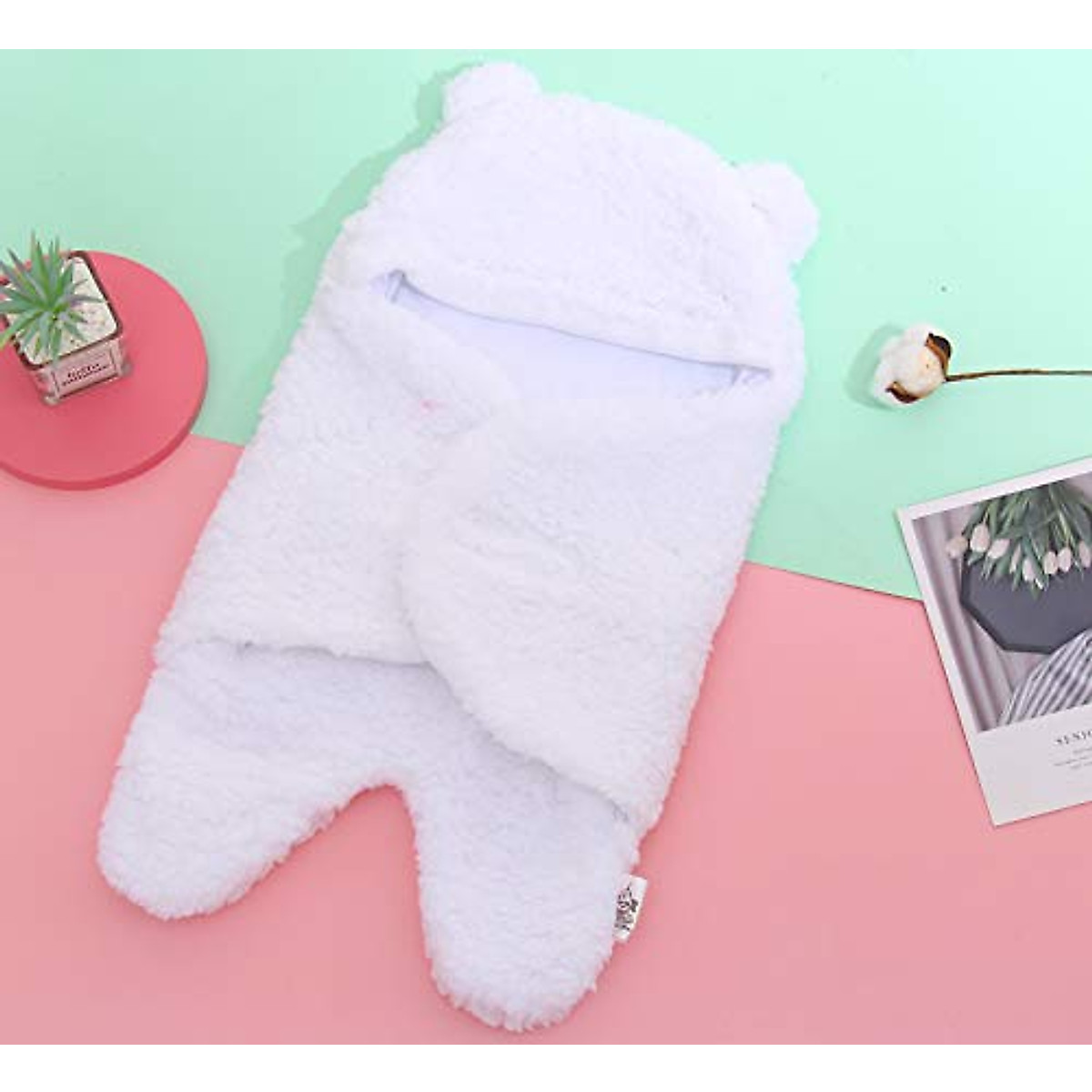 Spotted Play 2 Pack Sherpa Baby Swaddle Blanket - Ultra Soft Plush for Infants 0-6 Months | Receiving Swaddling Wrap - Ideal Newborn Registry and Toddler Boy Accessories | Nursery Blankets - White