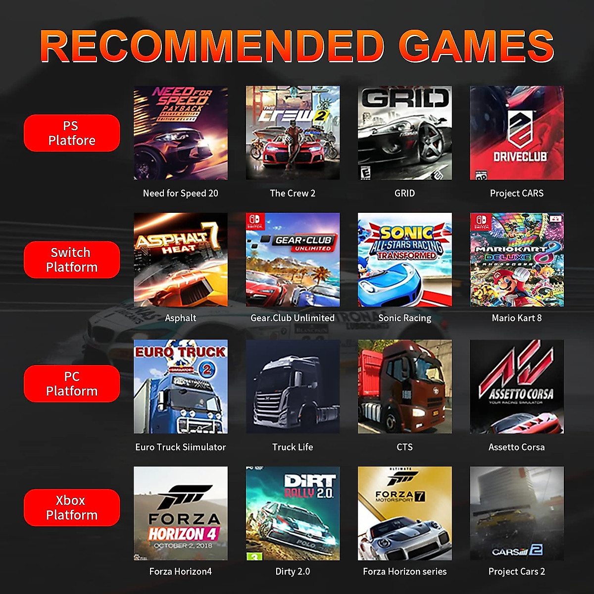 DOYO Gaming Racing Wheel Xbox One Steering Wheels Driving Sim Car Simulator Volante PC Pedals and Paddle Shifters for PC, Xbox Series X S, Xbox360, PS4, PS3, Switch, Android TV