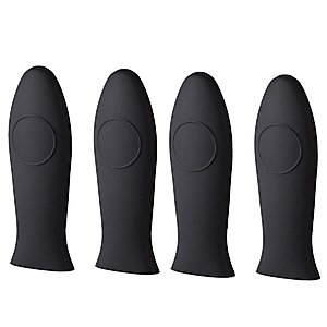 Yuyeran 4PCS Silicone Hot Handle Holder Non-Slip Pot Iron Grip Sleeve Cover for Kitchen Home