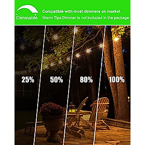 Bulbeats 100FT LED Outdoor String Light, 34pcs Shatterproof Dimmable LED Bulbs Outside Light for Patio, 2700K Waterproof Edison Outdoor Lighting Products for Backyard Bistro Lights (2022 Updated ETL)