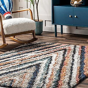 nuLOOM Katylnn Modern Mountain Shag Area Rug, 5x8, Multi