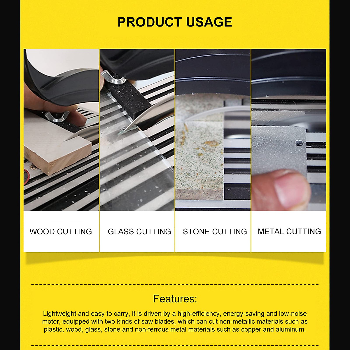 4 Inch Mini Table Saw, 90W Hobby Craft Saw Bench Top Cutting Miter Saw, 4500Rpm DIY Handmade Woodworking Metal Ceramic Glass Cutter with 3 Pieces Blades