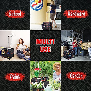 dbest products Quik Cart Pockets Bundle Caddy Organizer Teacher Tote Rolling Crate Mobile Tool Storage Fabric Cover Bag, Black