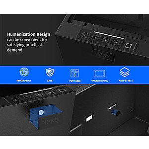 RPNB Gun Safe,4-Pistol Multifunction Gun Safe,California DOJ Certified,Quick-Access Firearm Safety Device with Digital Key Pad & Biometric Fingerprint