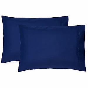 EXQ Home Toddler Pillowcases 14x20 Travel Pillow Case Set of 2, Small Pillow Case Fits Baby Pillow Sized 12x16, 13x18, Kids Pillowcases 2 Pack Machine Washable with Envelope Closure(Navy)