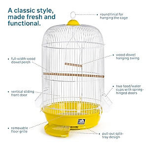 Prevue Hendryx SP31999Y Classic Round Bird Cage, Yellow