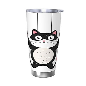 AYCZN Cat Claw 20 OZ Tumbler Stainless Steel Travel Coffee Mug, Funny Kitten Insulated Water Bottle with Lid and 2 StrawsLeakproof Thermal Cup