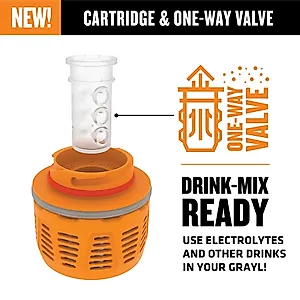 GRAYL GeoPress One-Way Drink Mix Valve - for Electolytes, Mixes, and Flavored Drinks